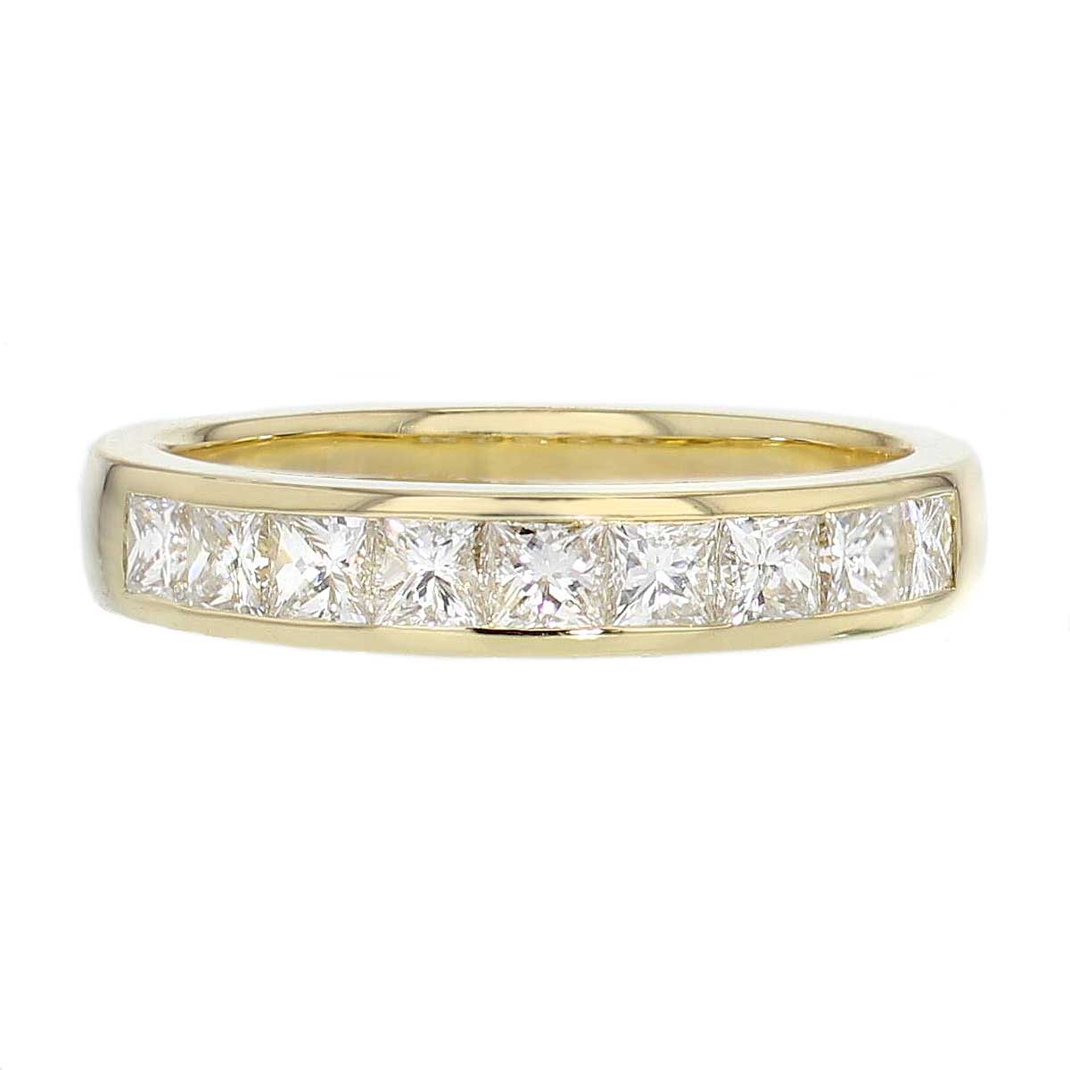 Channel Set Diamond 18ct Yellow Gold Ring (3.4mm Wide) | Designer ...