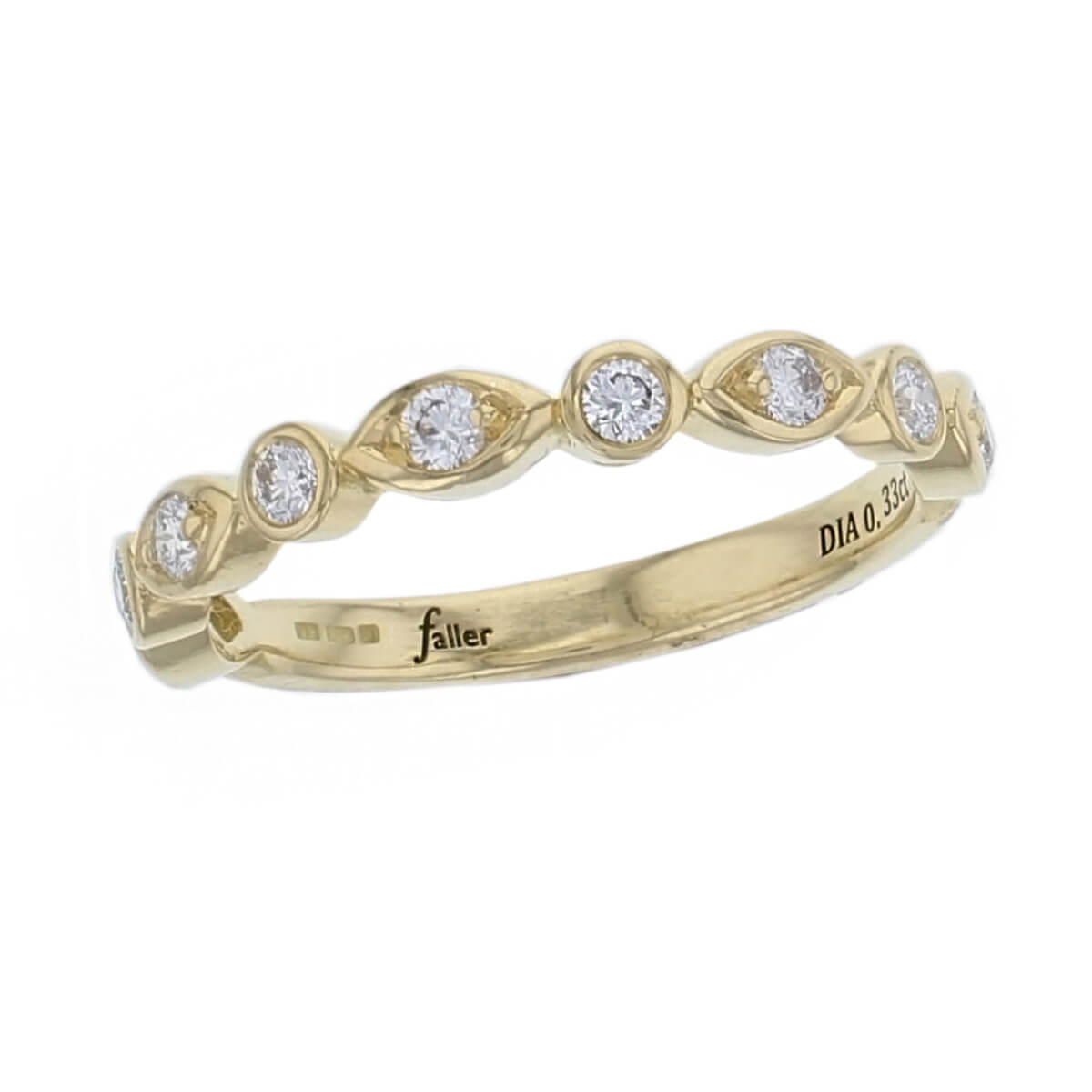 Grain & Rim Set Diamond 18ct Yellow Gold Ring (3.0mm Wide) | Designer ...